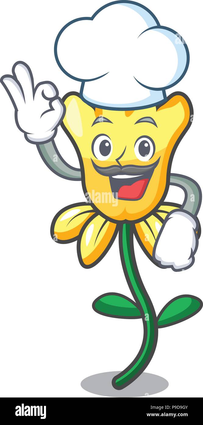 Chef daffodil flower character cartoon Stock Vector Image & Art - Alamy