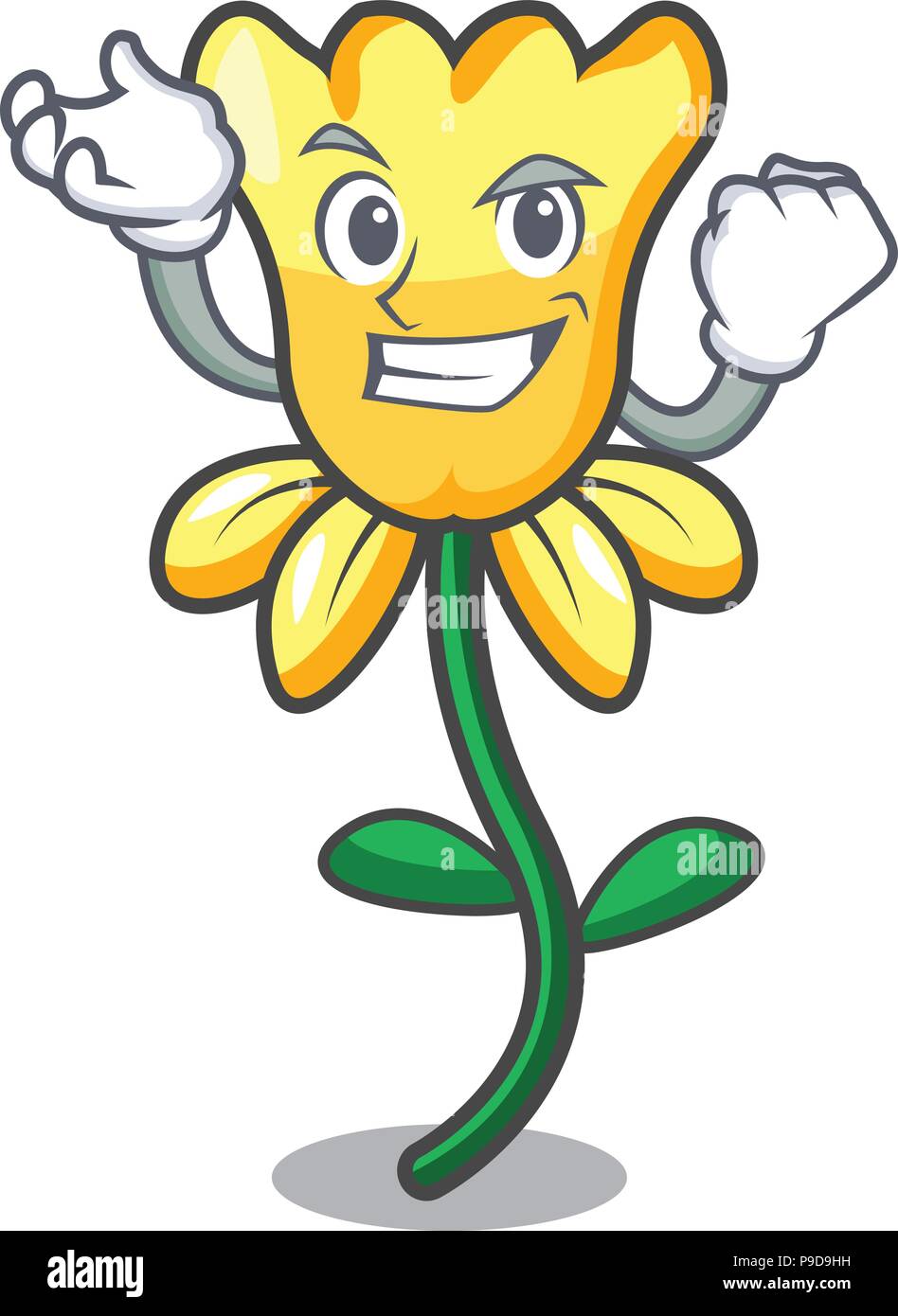 Successful daffodil flower character cartoon Stock Vector Image & Art ...