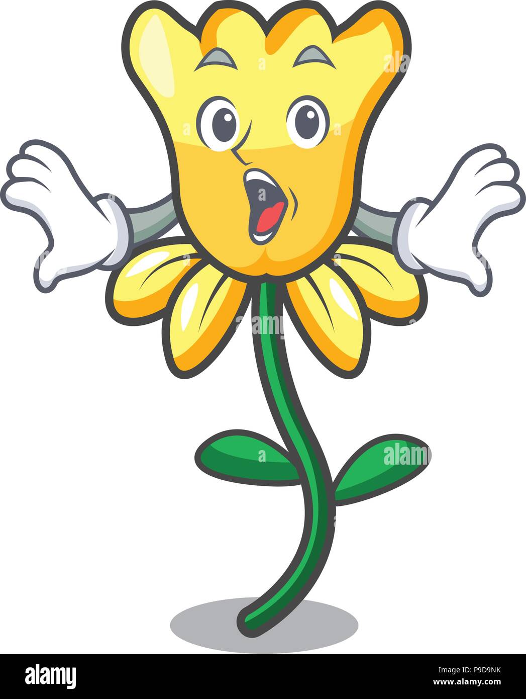 Surprised daffodil flower mascot cartoon Stock Vector Image & Art - Alamy