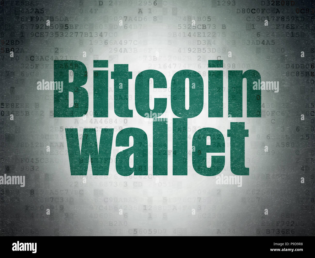 Blockchain concept: Painted green word Bitcoin Wallet on Digital Data ...