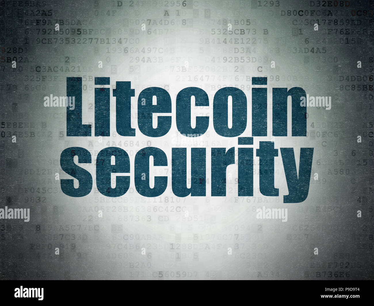 Blockchain concept: Painted blue word Litecoin Security on Digital Data ...