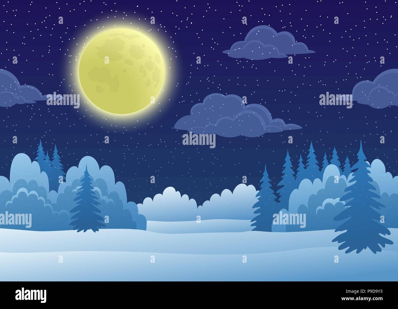 Landscape, Winter Forest Stock Vector Image & Art - Alamy