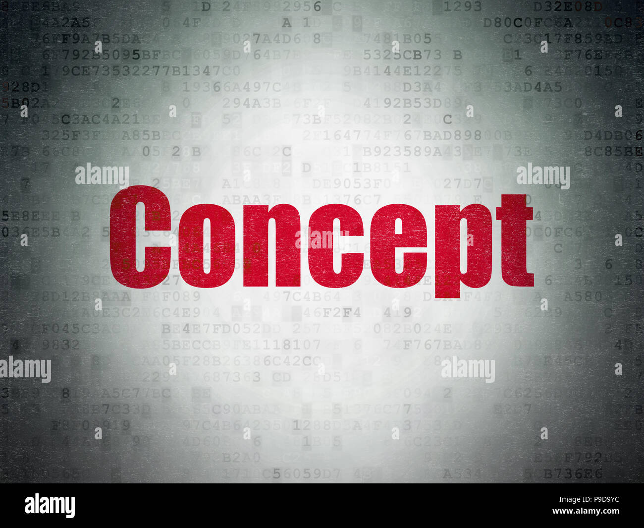 Marketing concept: Painted red word Concept on Digital Data Paper ...