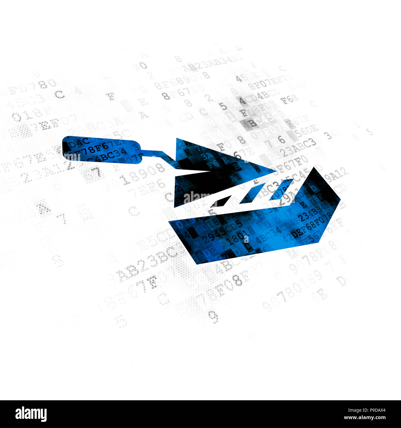 Construction concept: Pixelated blue Brick Wall icon on Digital ...