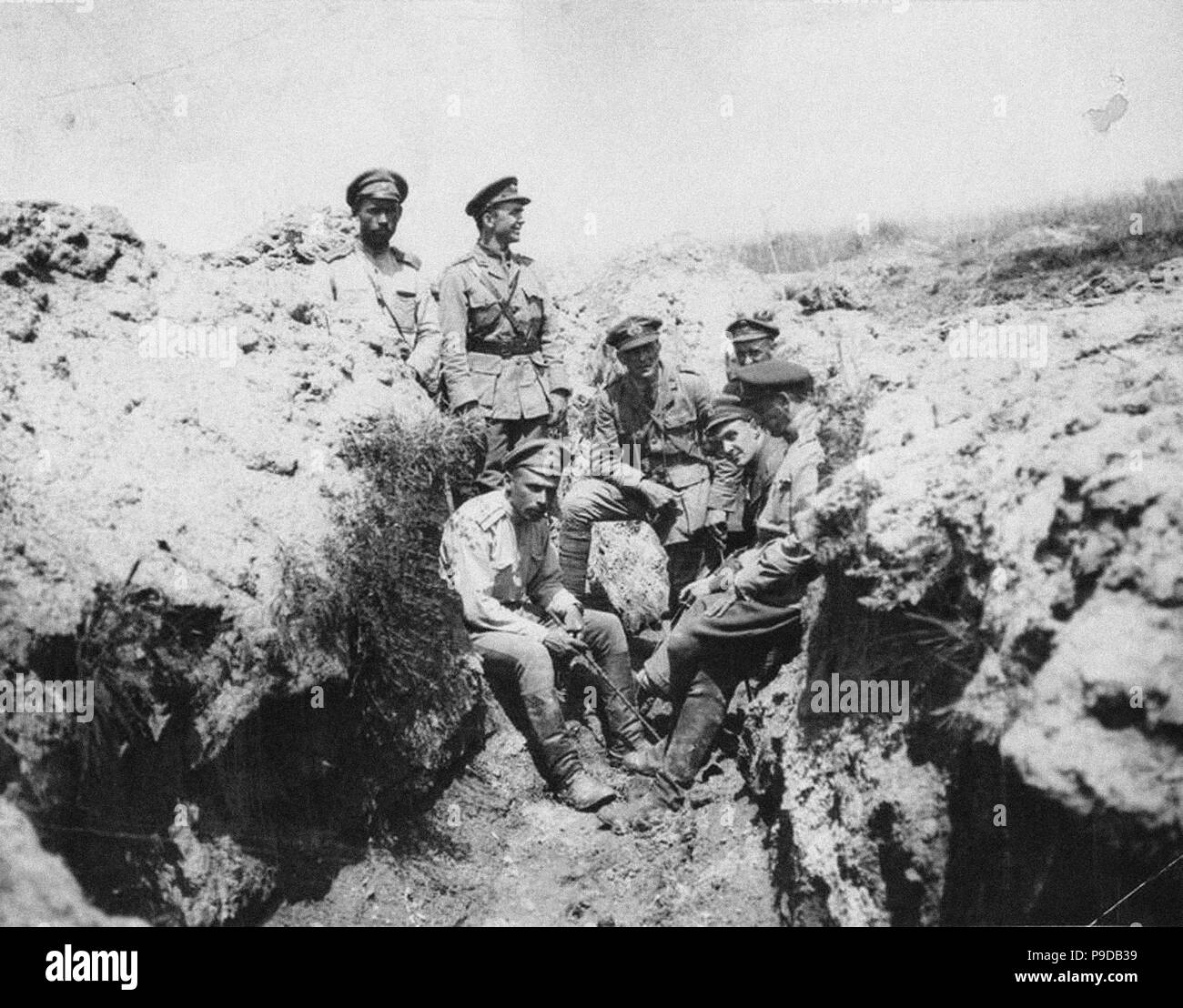 Russian officers in the trenches on 1 July 1917, the first day of the ...
