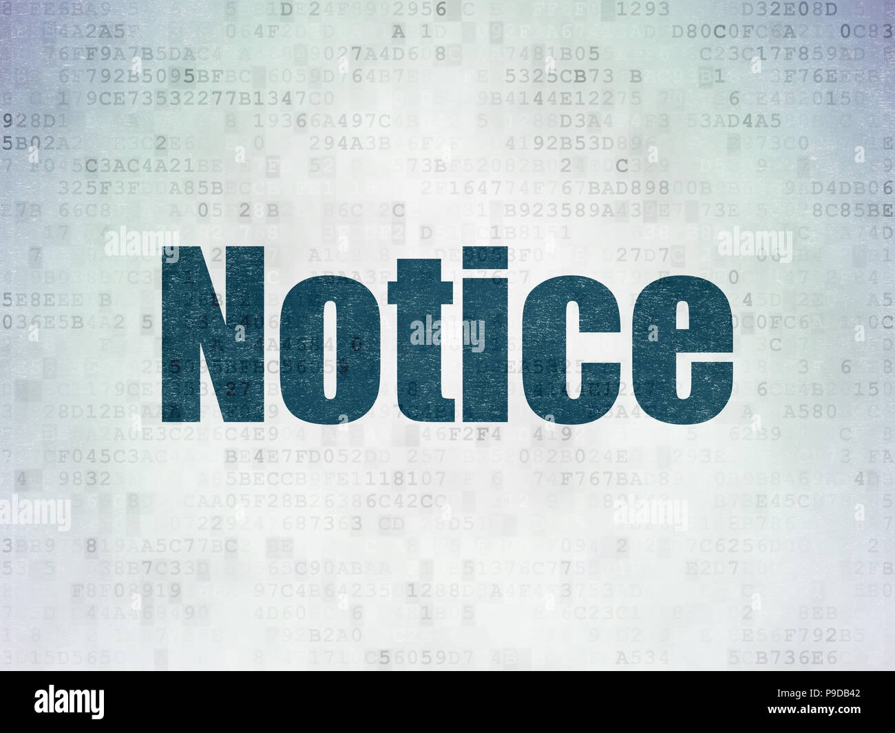Law concept: Painted blue word Notice on Digital Data Paper background ...