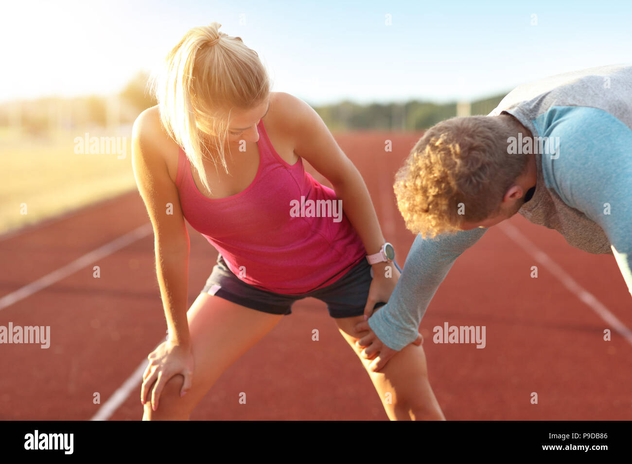 Track athlete coach hi-res stock photography and images - Alamy