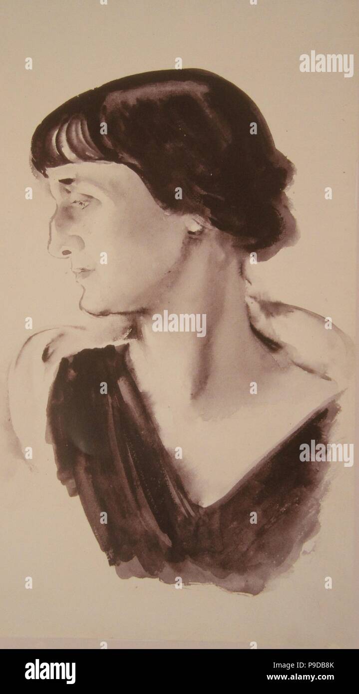 Portrait of the Poetess Anna Akhmatova (1889-1966). Museum: State ...
