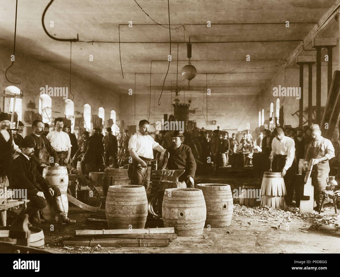 The manufacture of wooden beer barrels in Pilsen. Museum: Plzensky ...