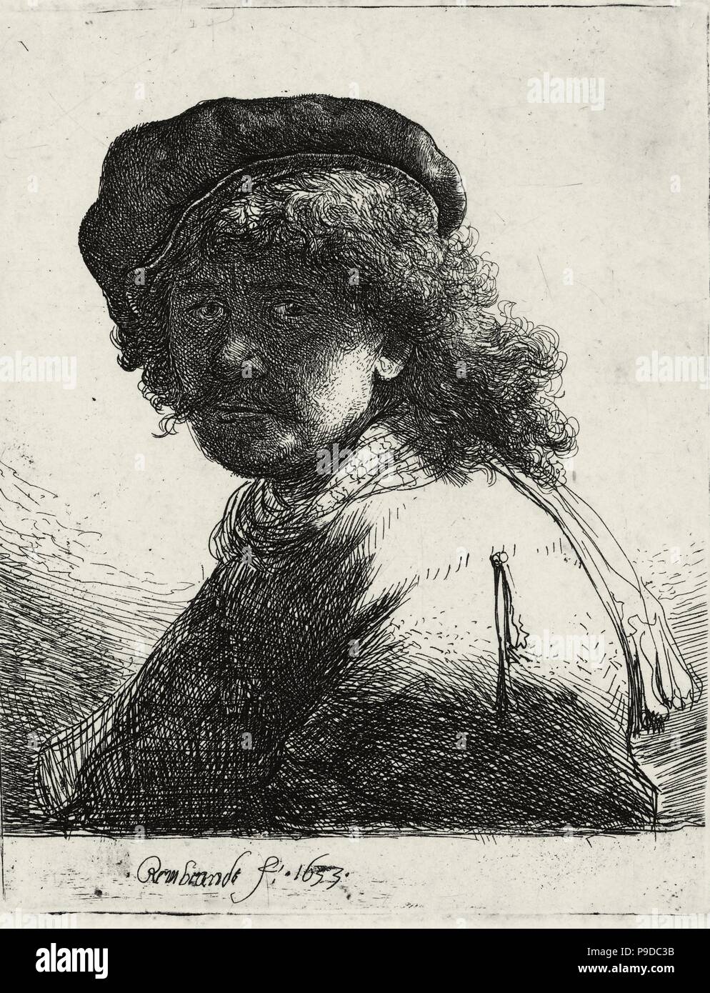 Self-Portrait in a Cap and Scarf with the Face Dark. Museum: PRIVATE ...