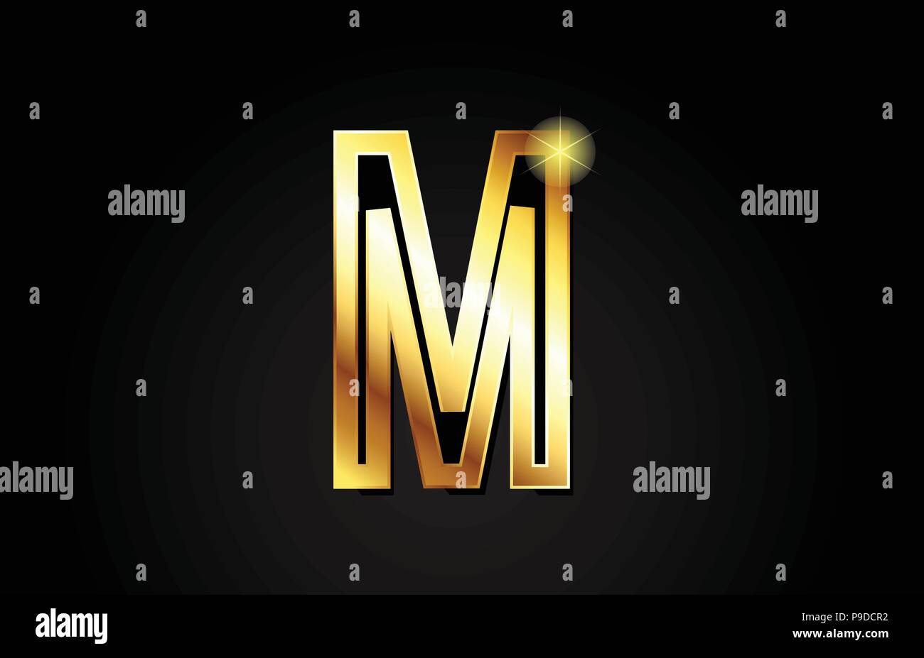 gold alphabet letter m logo design suitable for a company or business ...