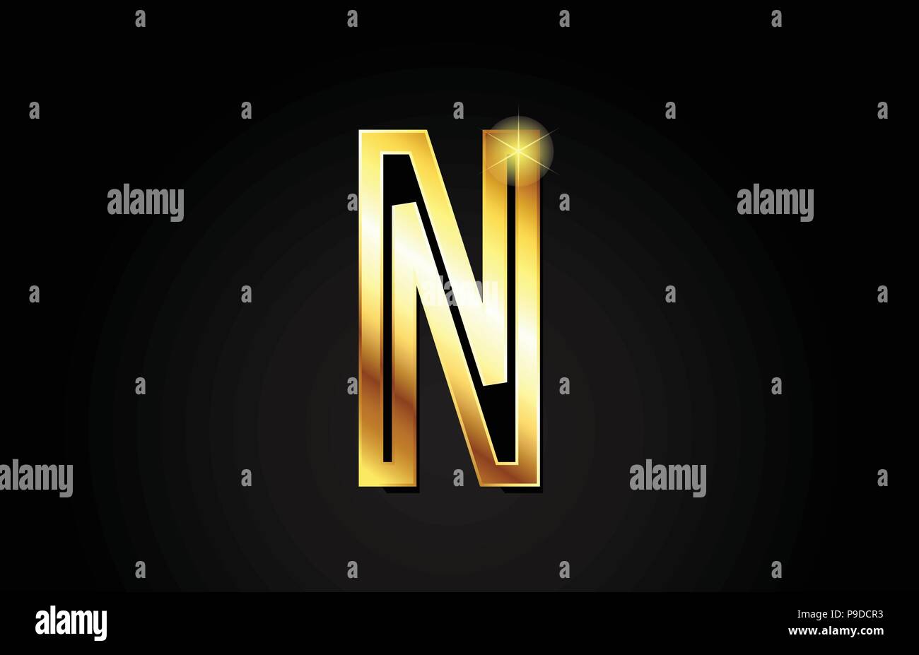 gold alphabet letter n logo design suitable for a company or business ...
