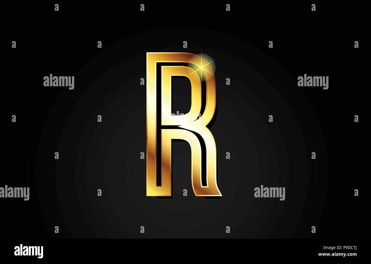 gold alphabet letter r logo design suitable for a company or business ...