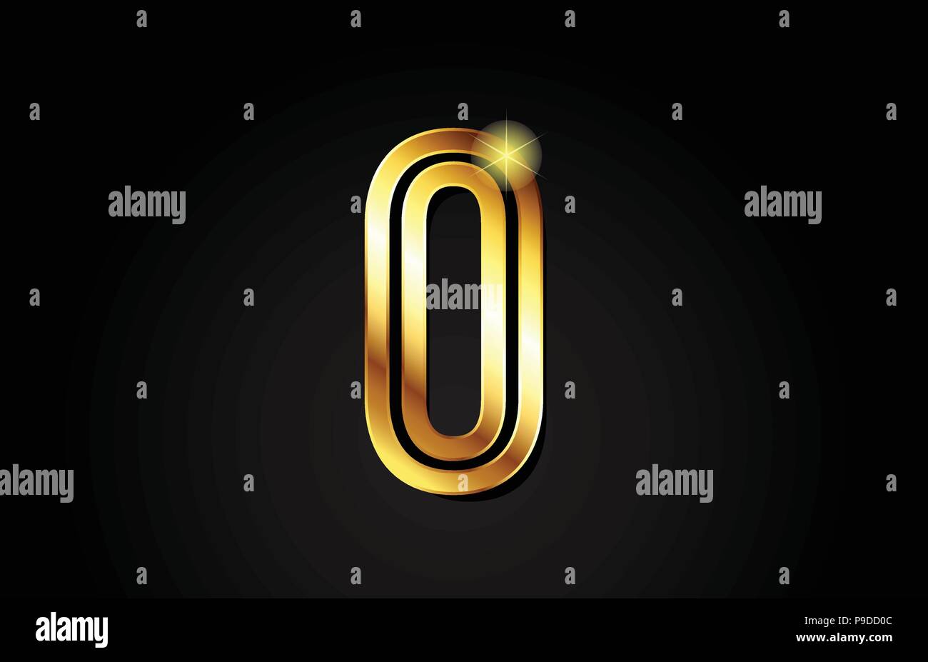 Gold metal number zero Stock Vector Images - Alamy