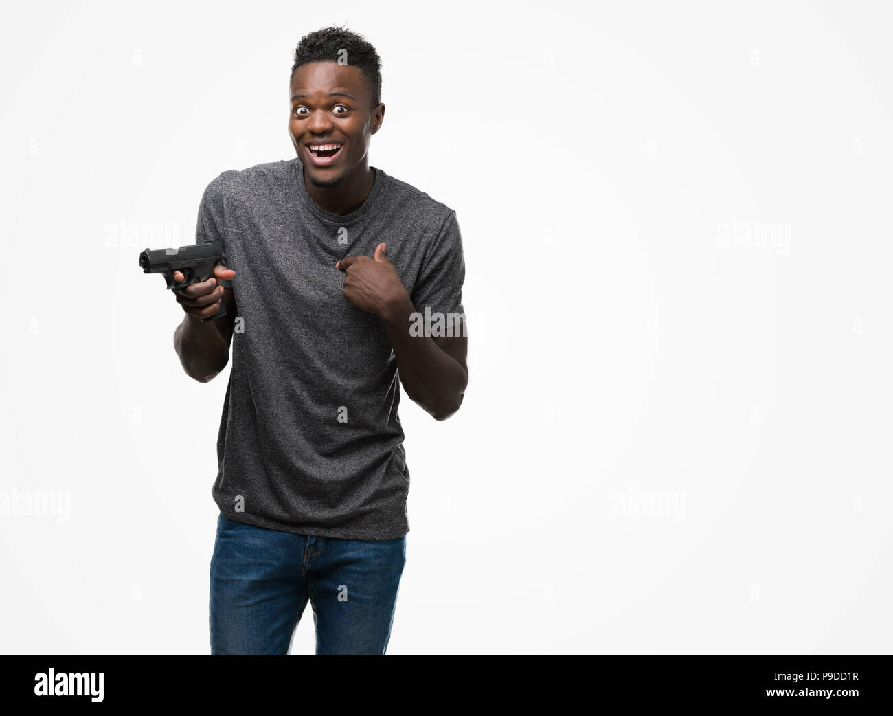 Black Guy Pointing Gun