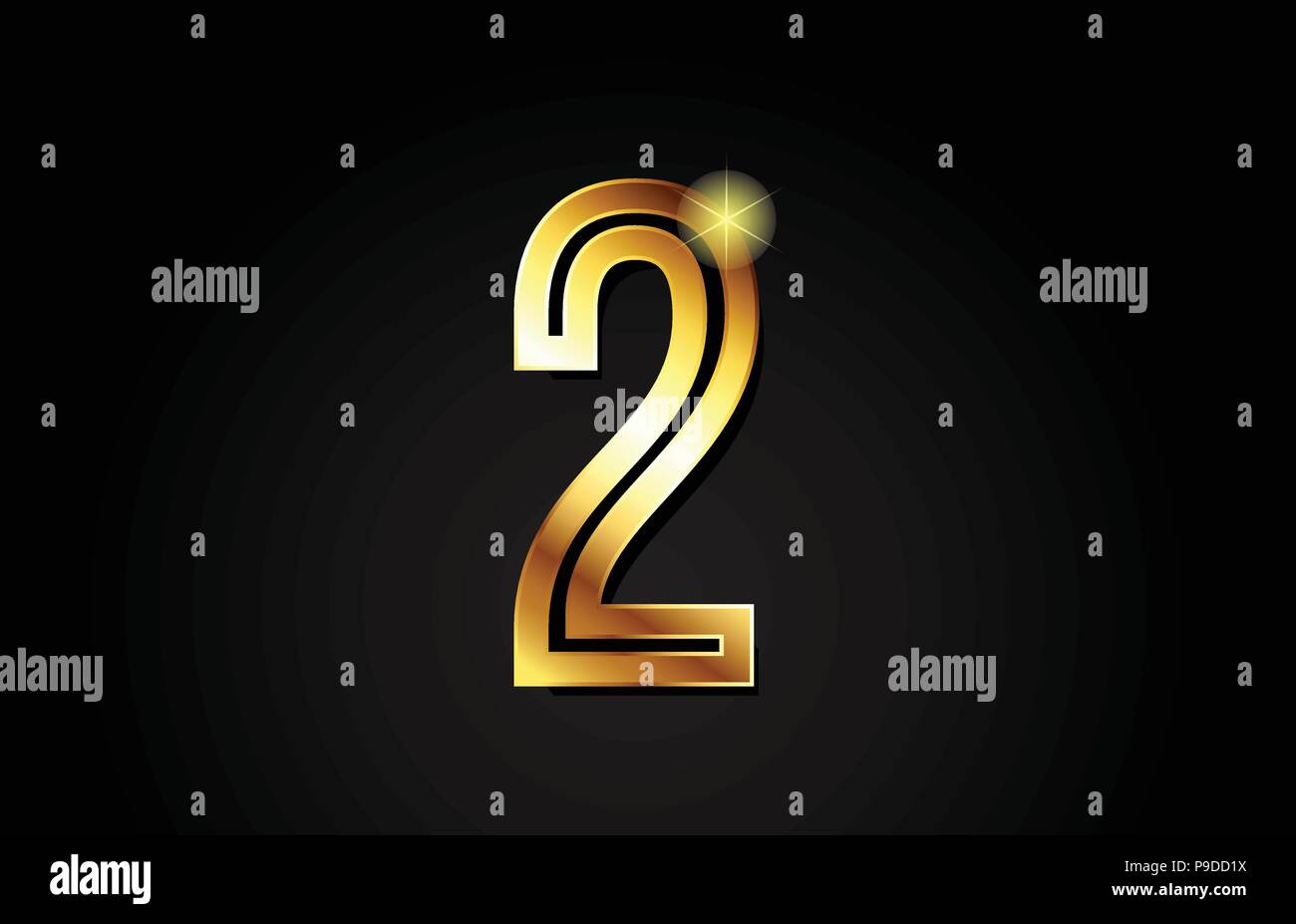 gold number 2 logo design suitable for a company or business Stock ...