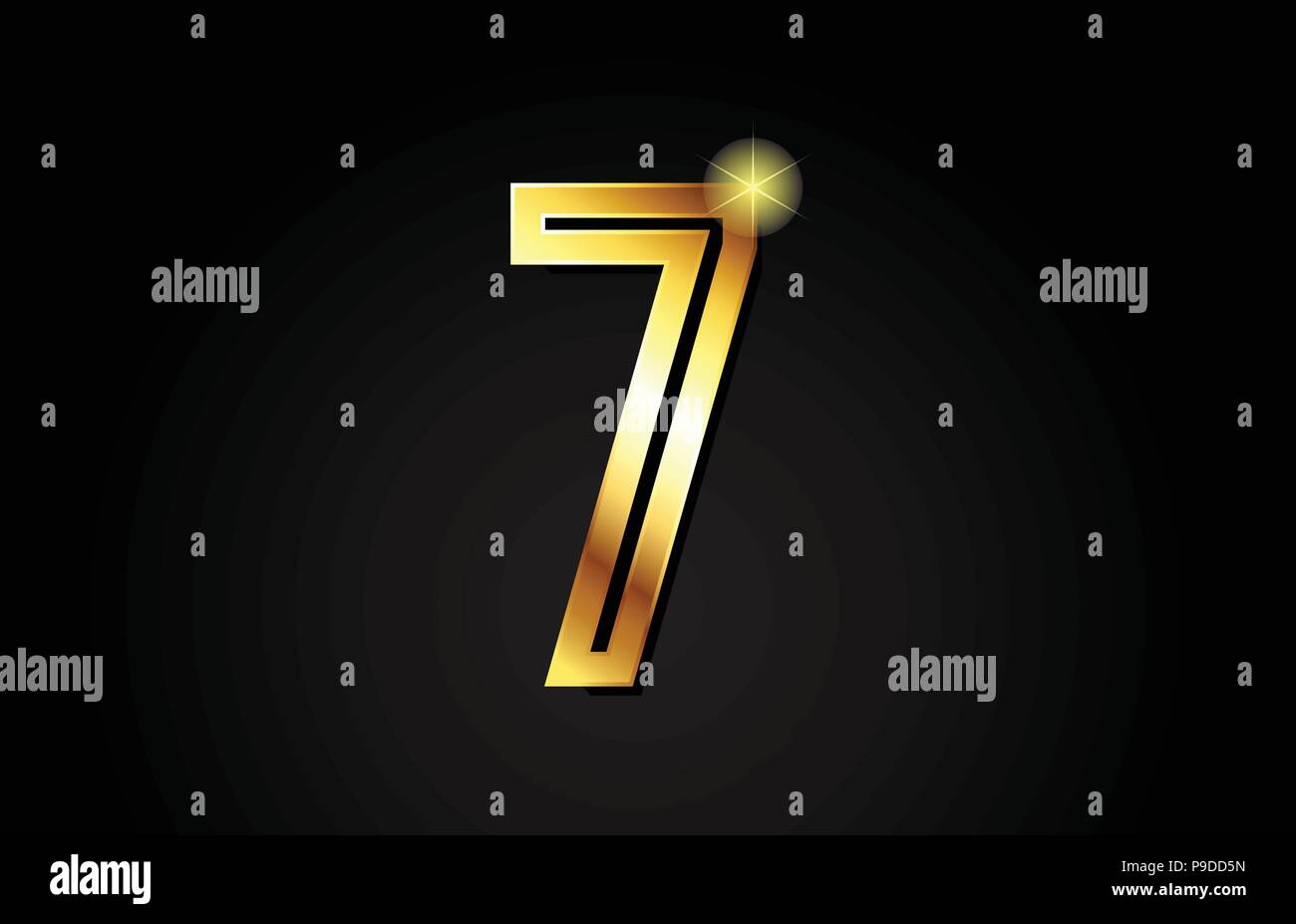 gold number 7 logo design suitable for a company or business Stock ...