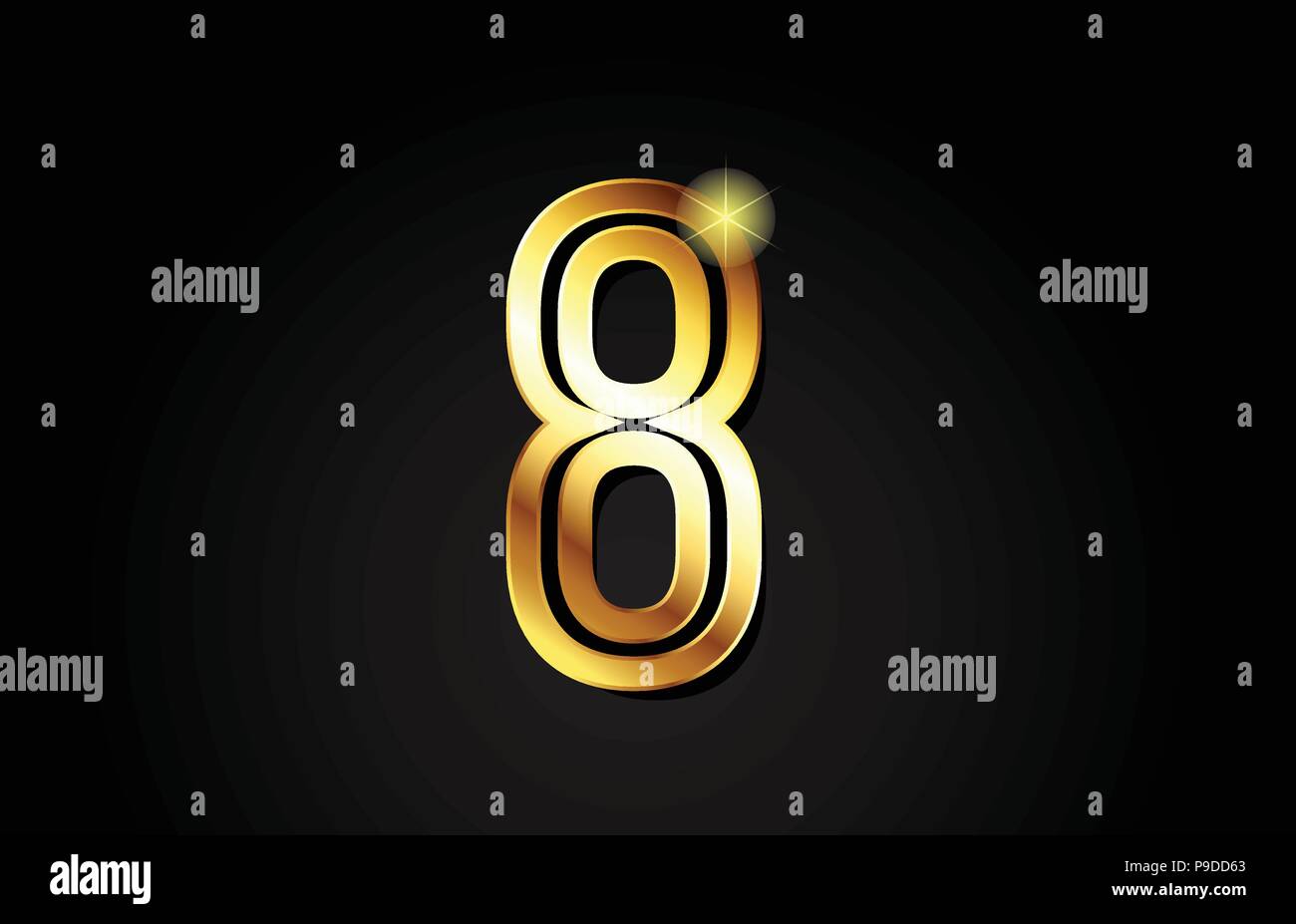 gold number 8 logo design suitable for a company or business Stock ...