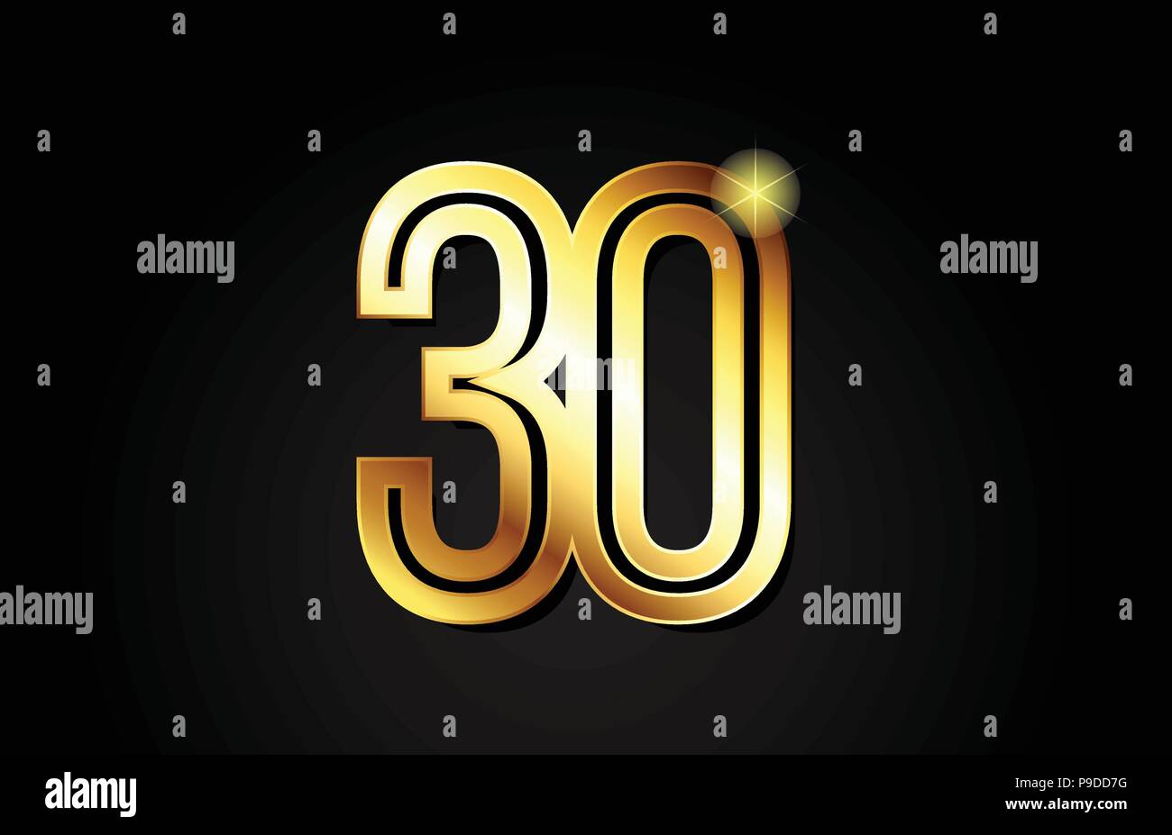 gold number 30 logo design suitable for a company or business Stock ...
