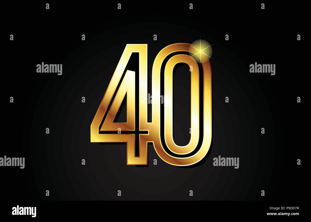gold number 40 logo design suitable for a company or business Stock ...