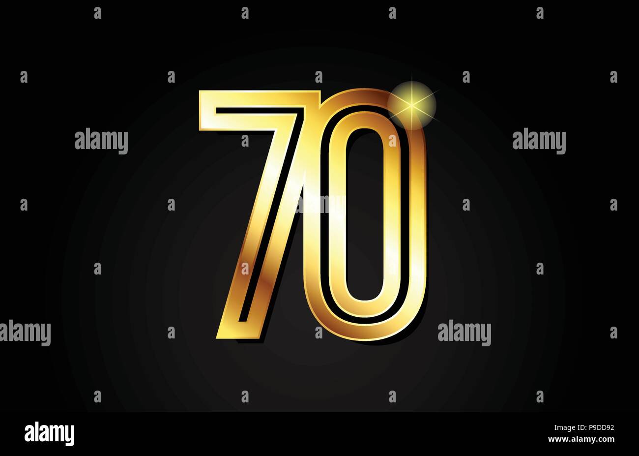gold number 70 logo design suitable for a company or business Stock ...