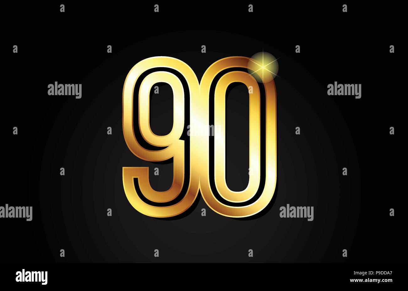 gold number 90 logo design suitable for a company or business Stock ...