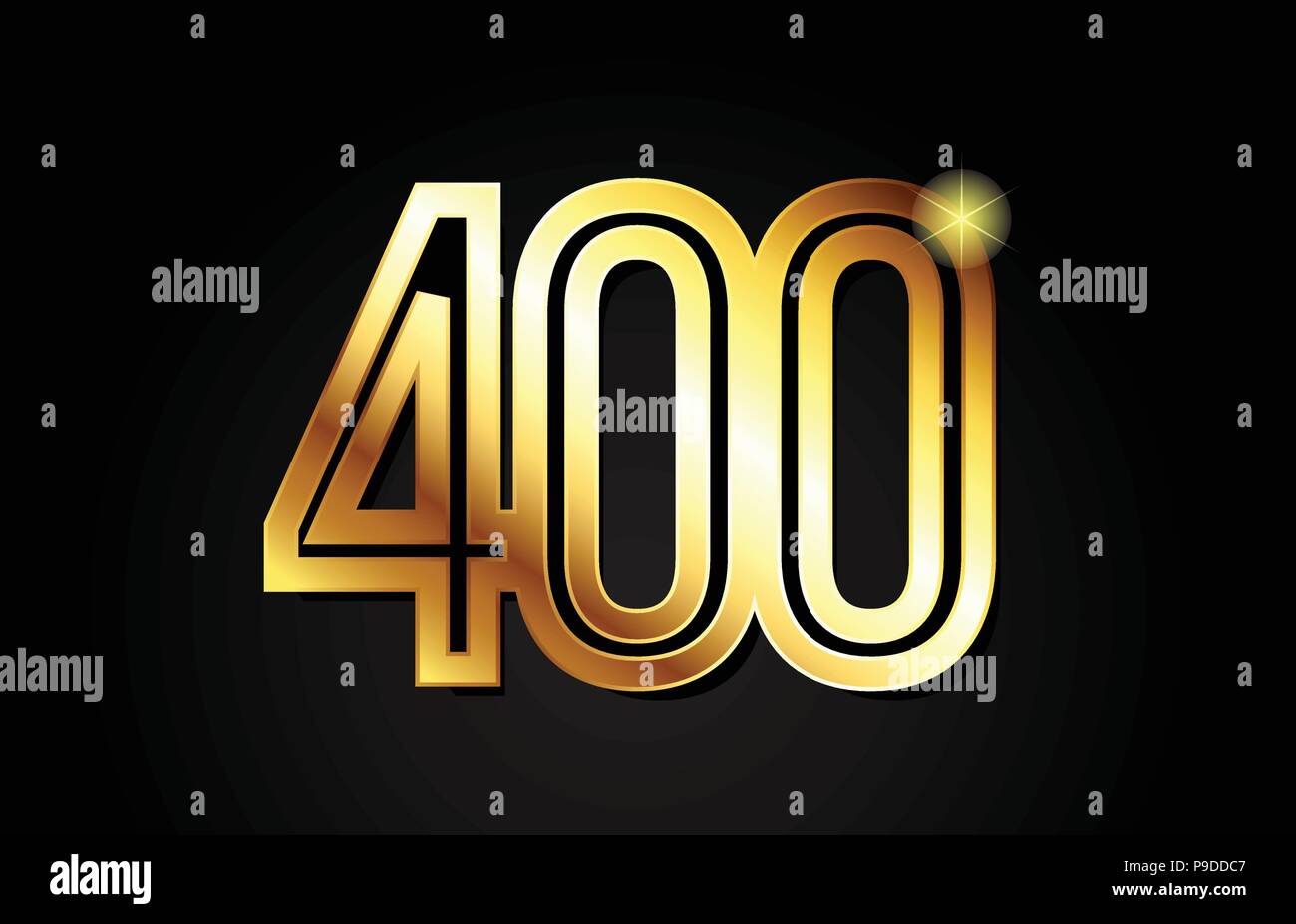 gold number 400 logo design suitable for a company or business Stock ...