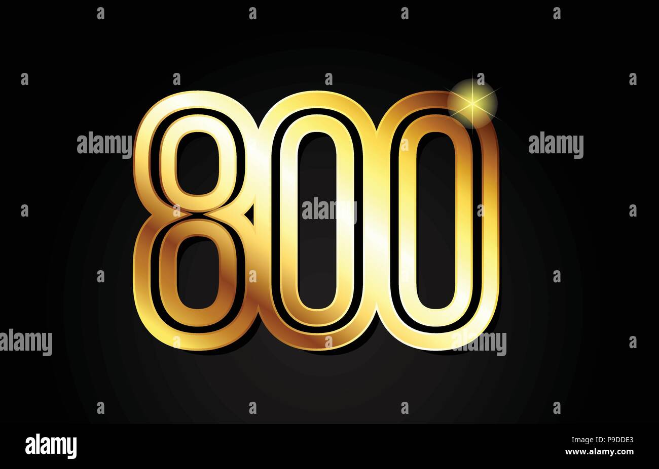 gold number 800 logo design suitable for a company or business Stock ...