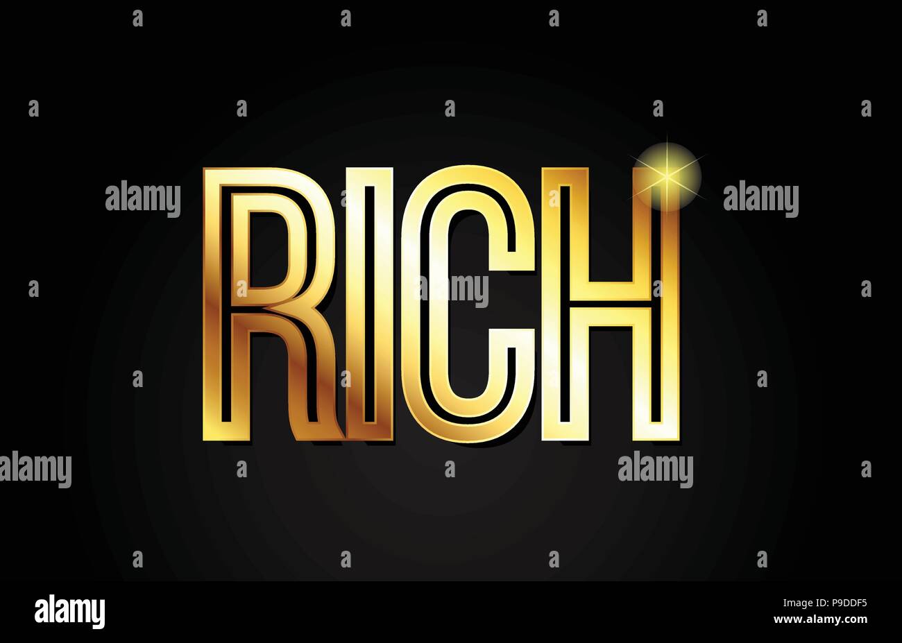 rich word typography design in gold or golden color suitable for logo ...