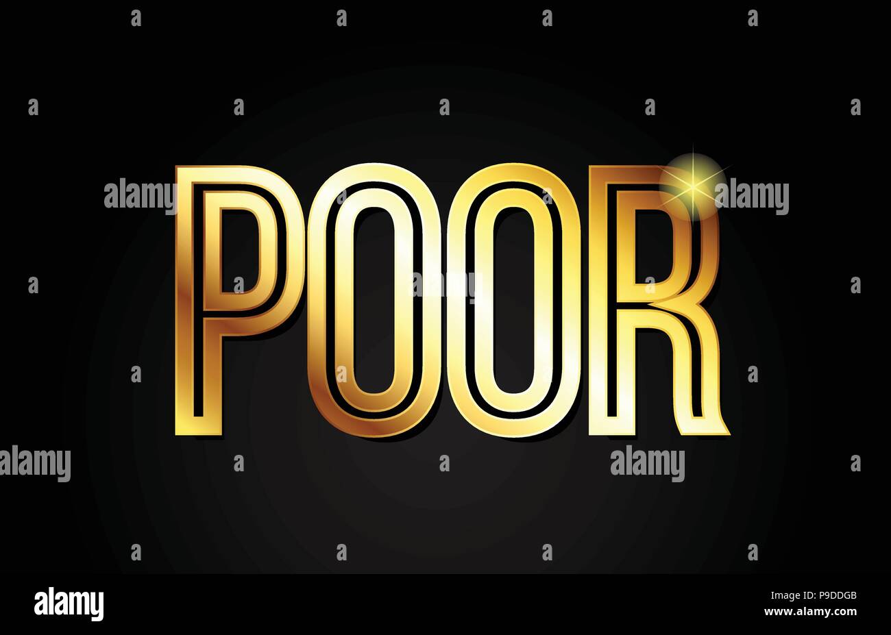 poor word typography design in gold or golden color suitable for logo ...