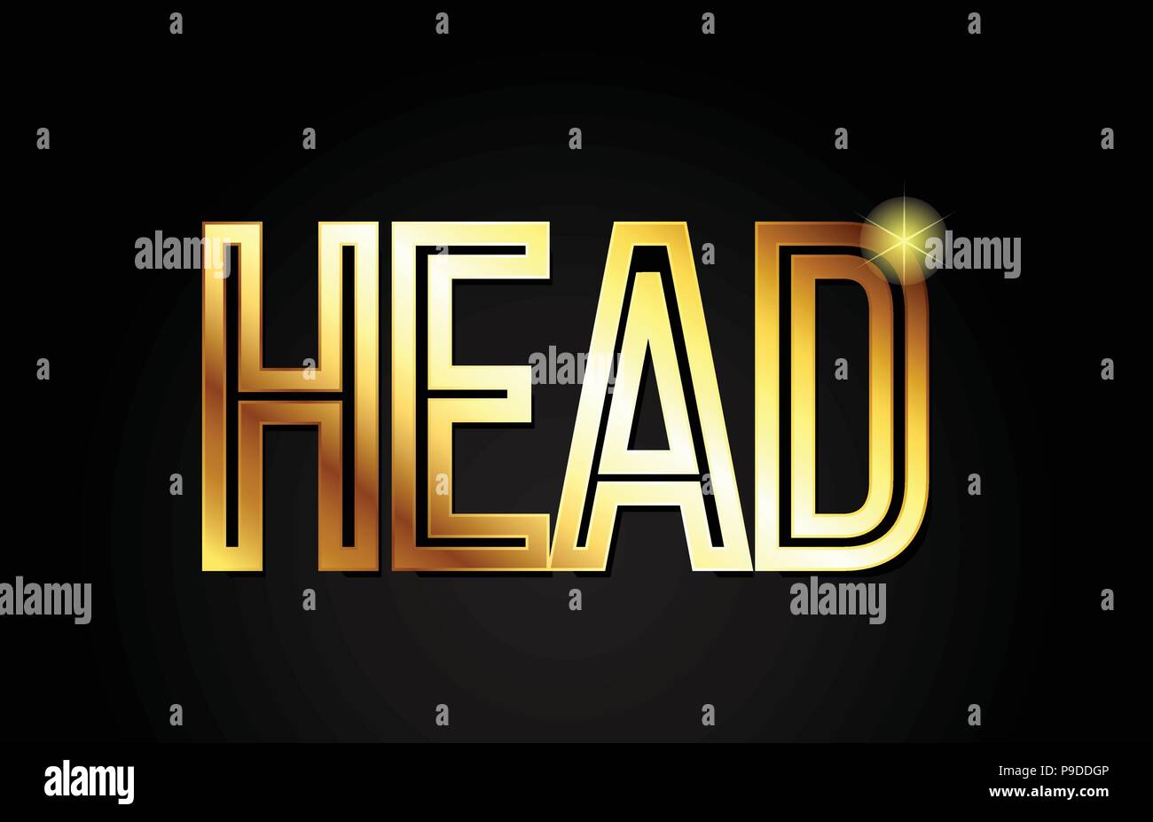 head word typography design in gold or golden color suitable for logo ...