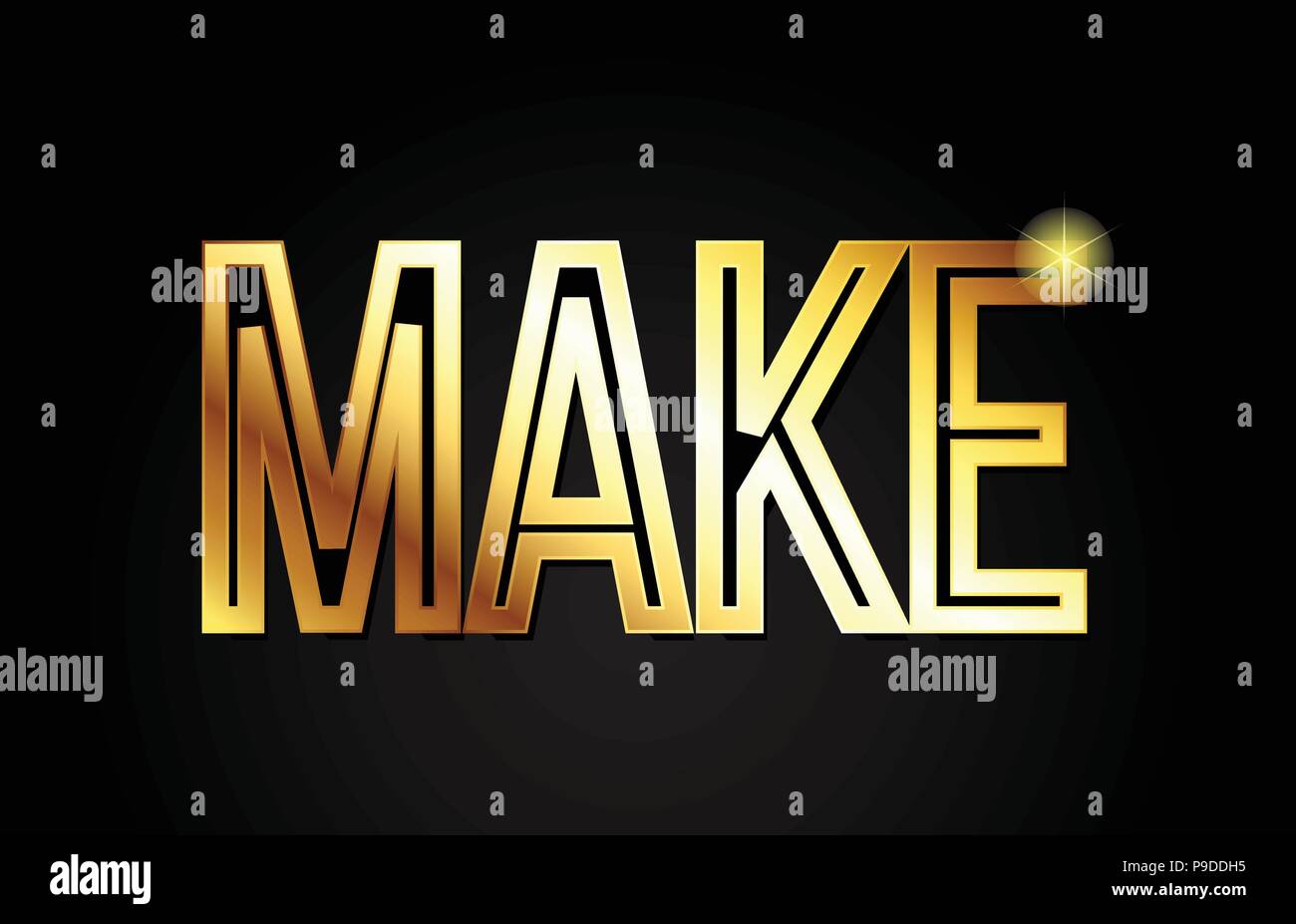 make word typography design in gold or golden color suitable for logo ...