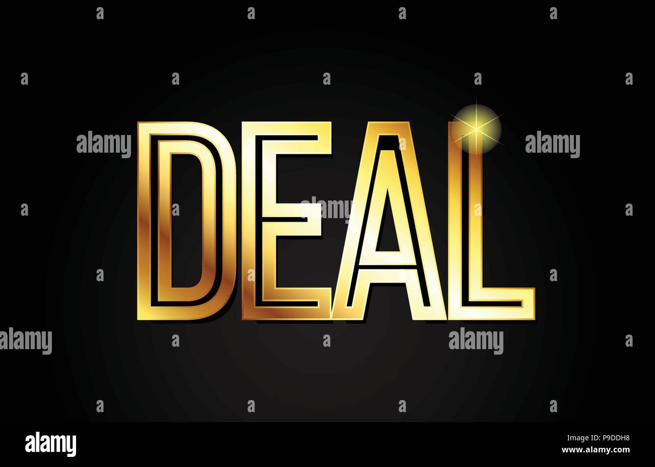 deal word typography design in gold or golden color suitable for logo ...