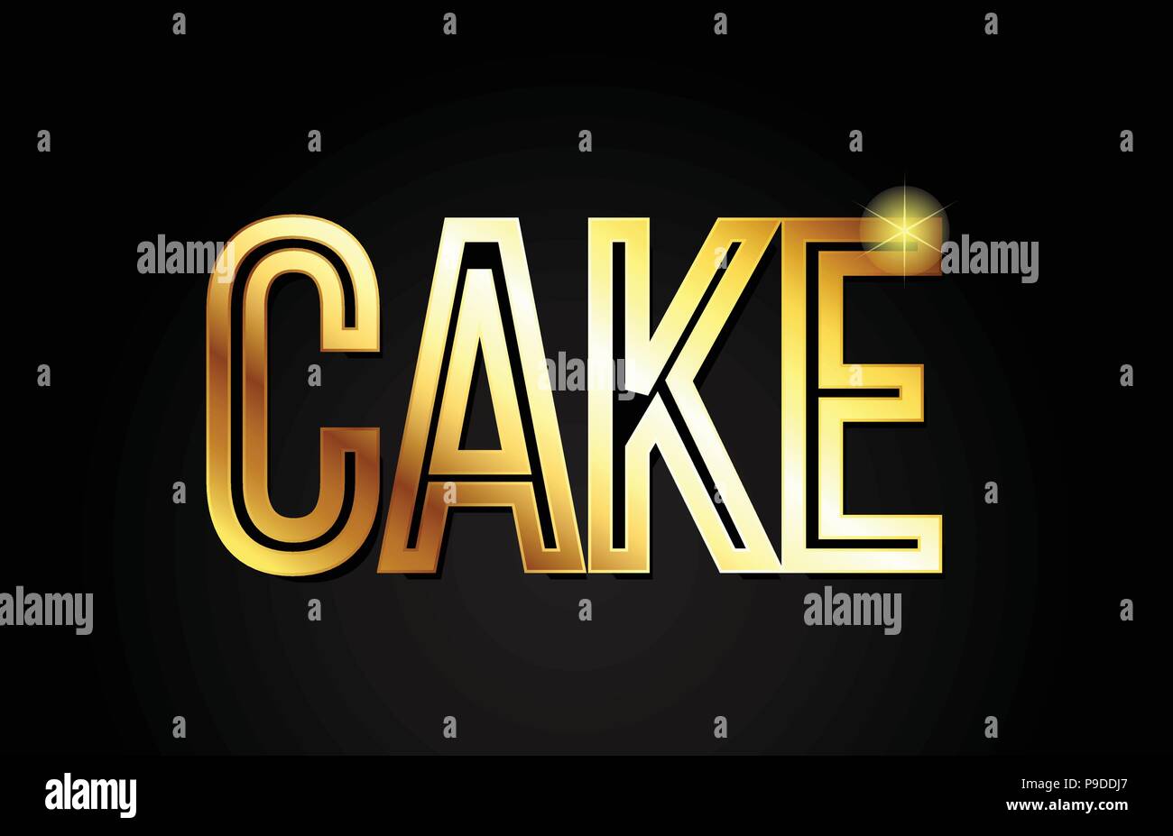 cake word typography design in gold or golden color suitable for logo ...