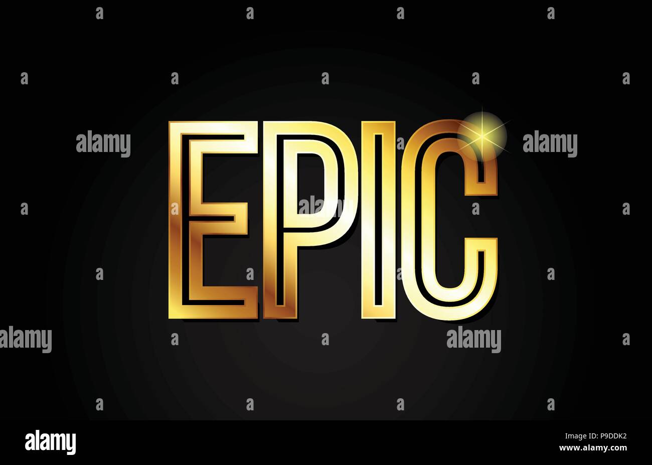 epic word typography design in gold or golden color suitable for logo ...