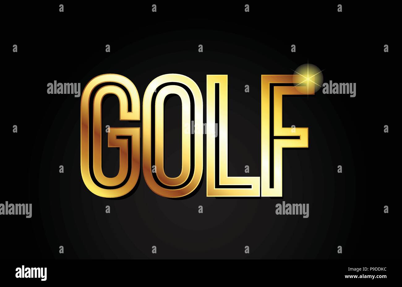 golf word typography design in gold or golden color suitable for logo ...