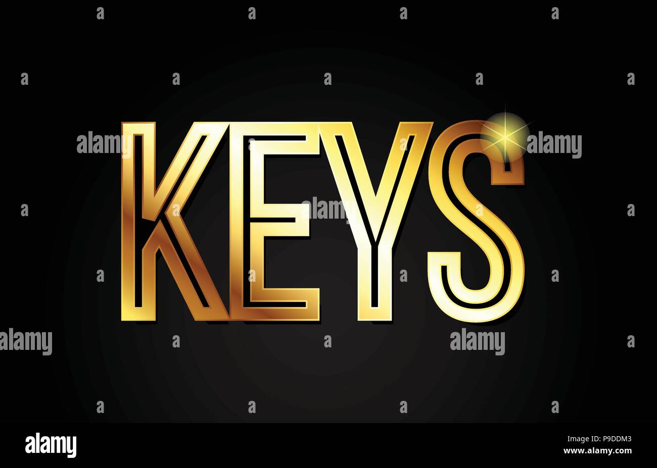 keys word typography design in gold or golden color suitable for logo ...