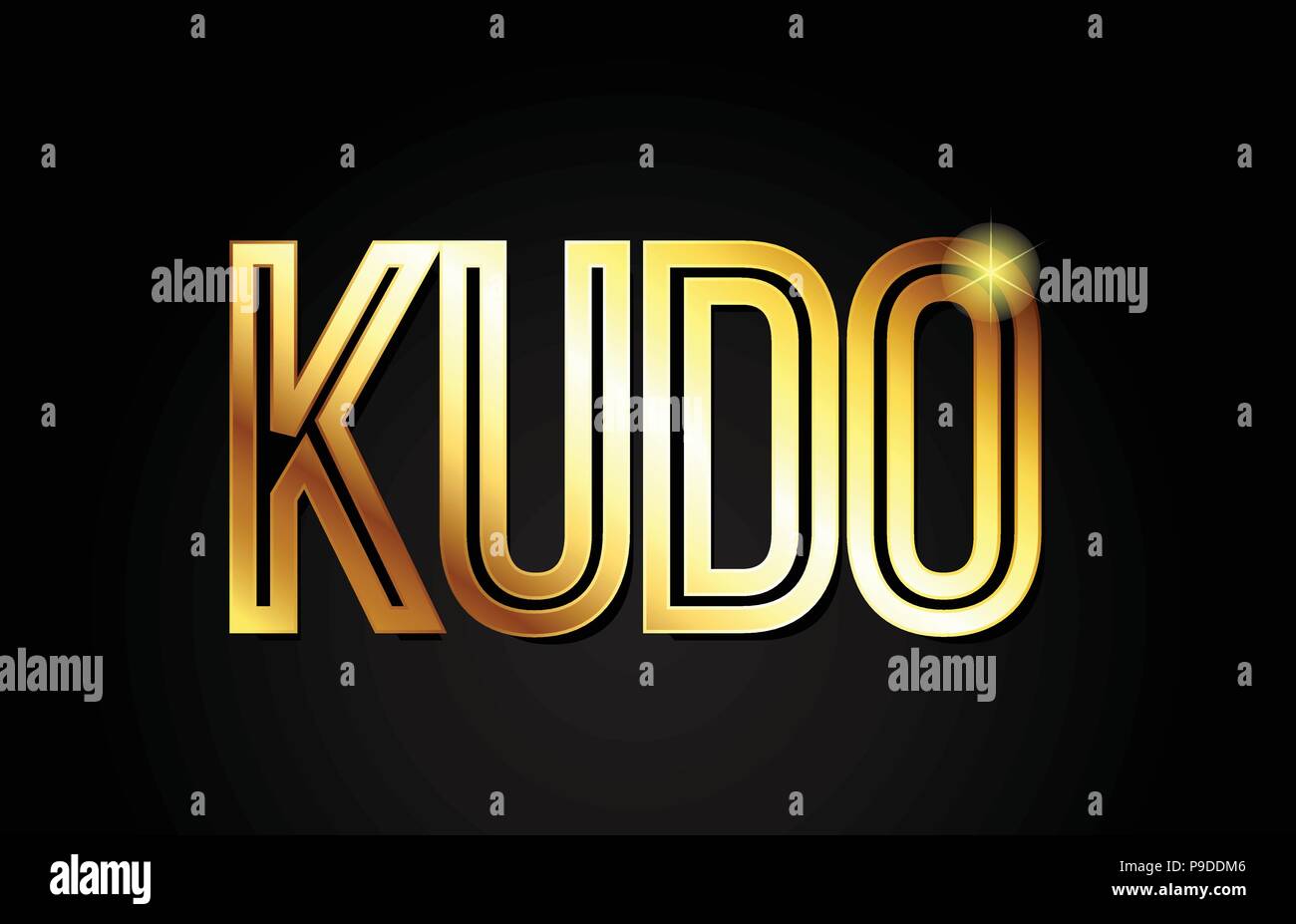 kudo word typography design in gold or golden color suitable for logo ...