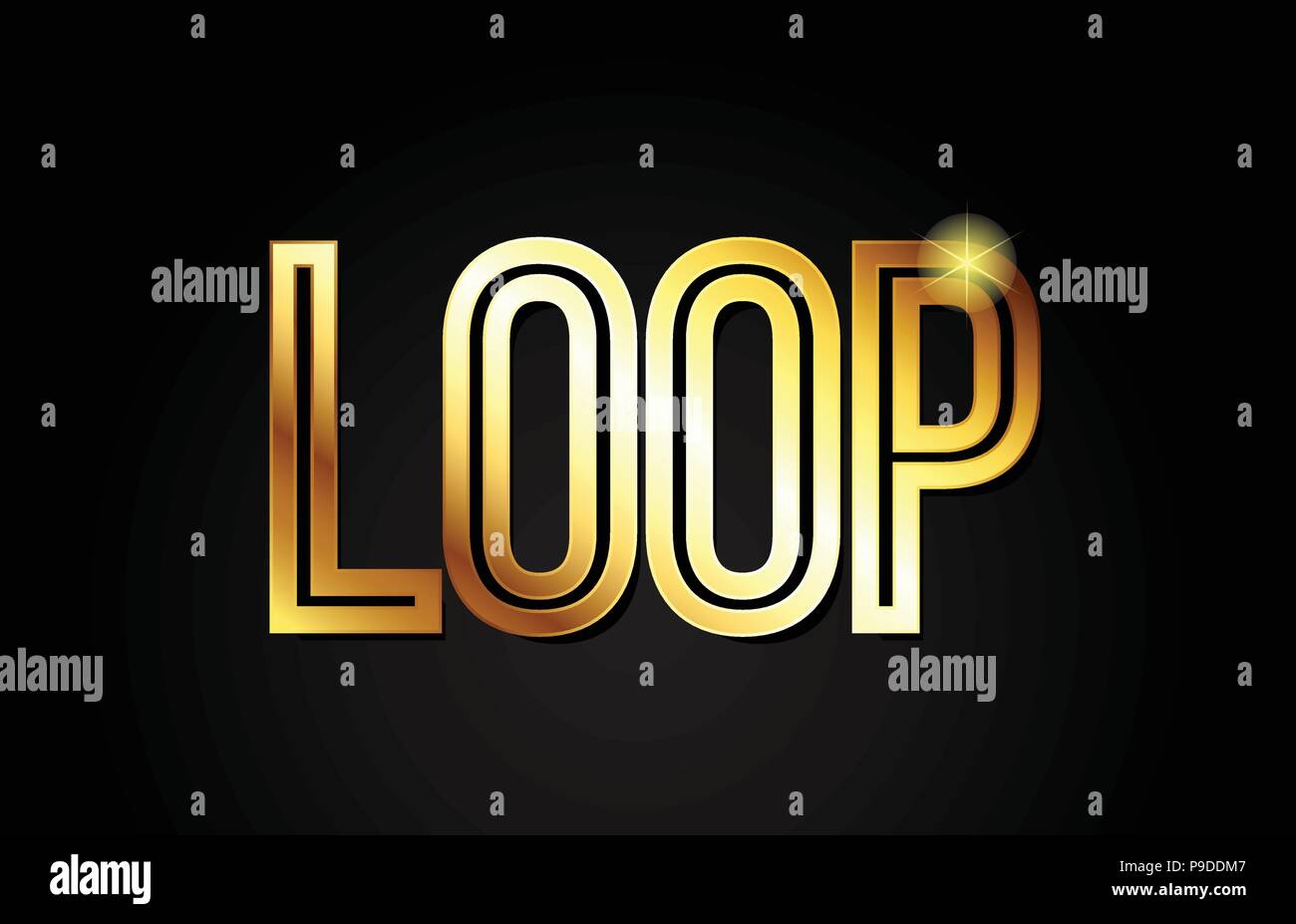 loop word typography design in gold or golden color suitable for logo ...