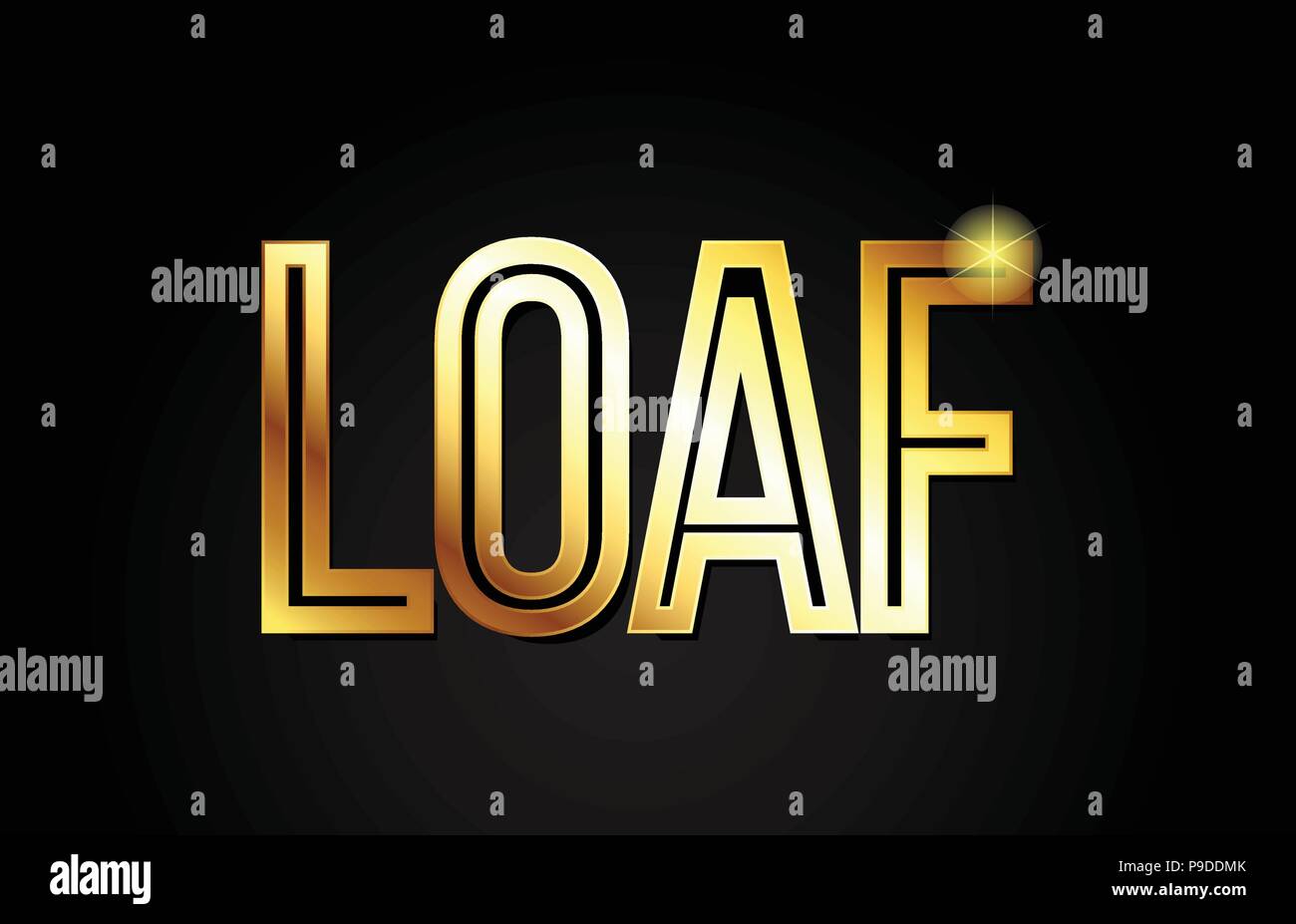 loaf word typography design in gold or golden color suitable for logo ...