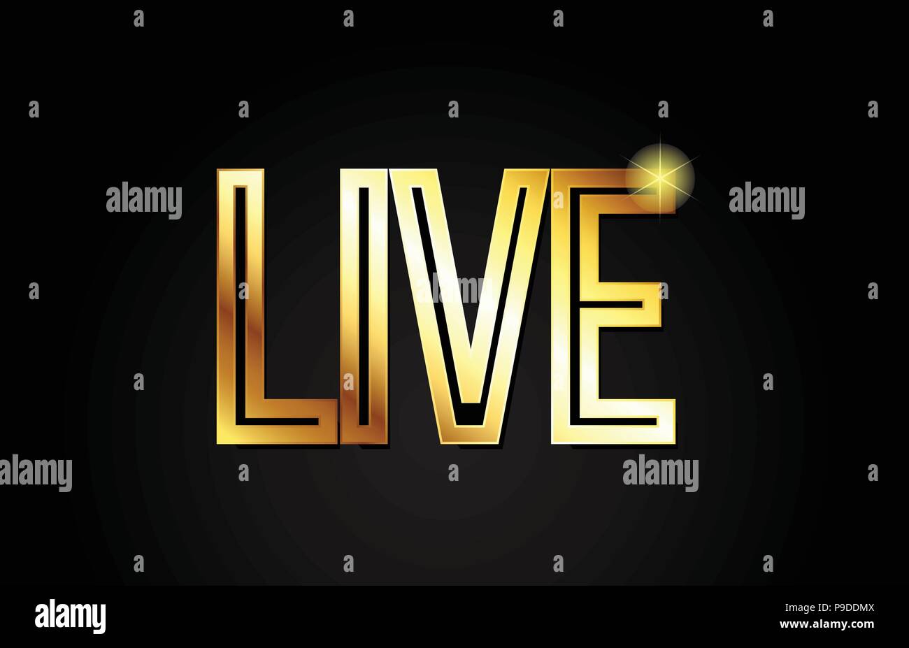 live word typography design in gold or golden color suitable for logo ...