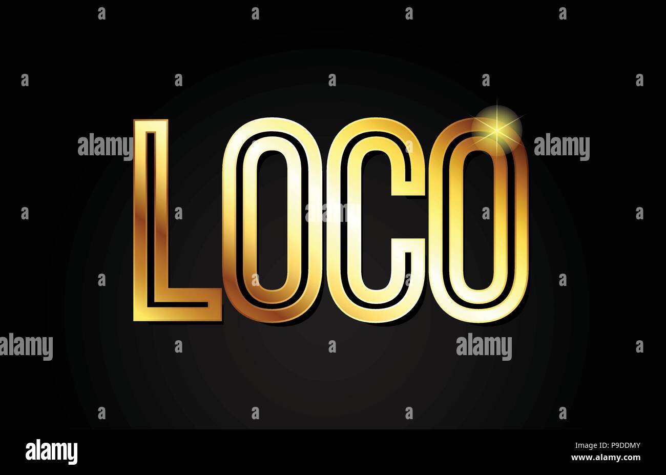 loco word typography design in gold or golden color suitable for logo ...