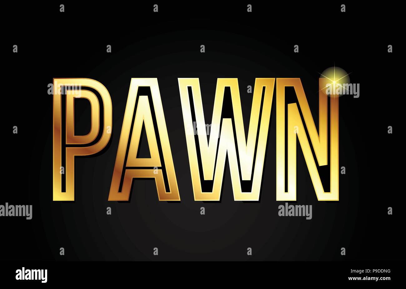pawn word typography design in gold or golden color suitable for logo ...