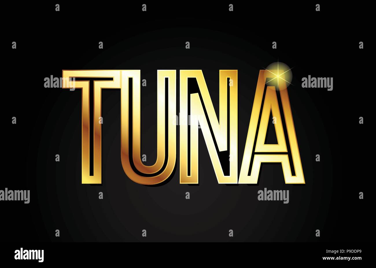 tuna word typography design in gold or golden color suitable for logo ...