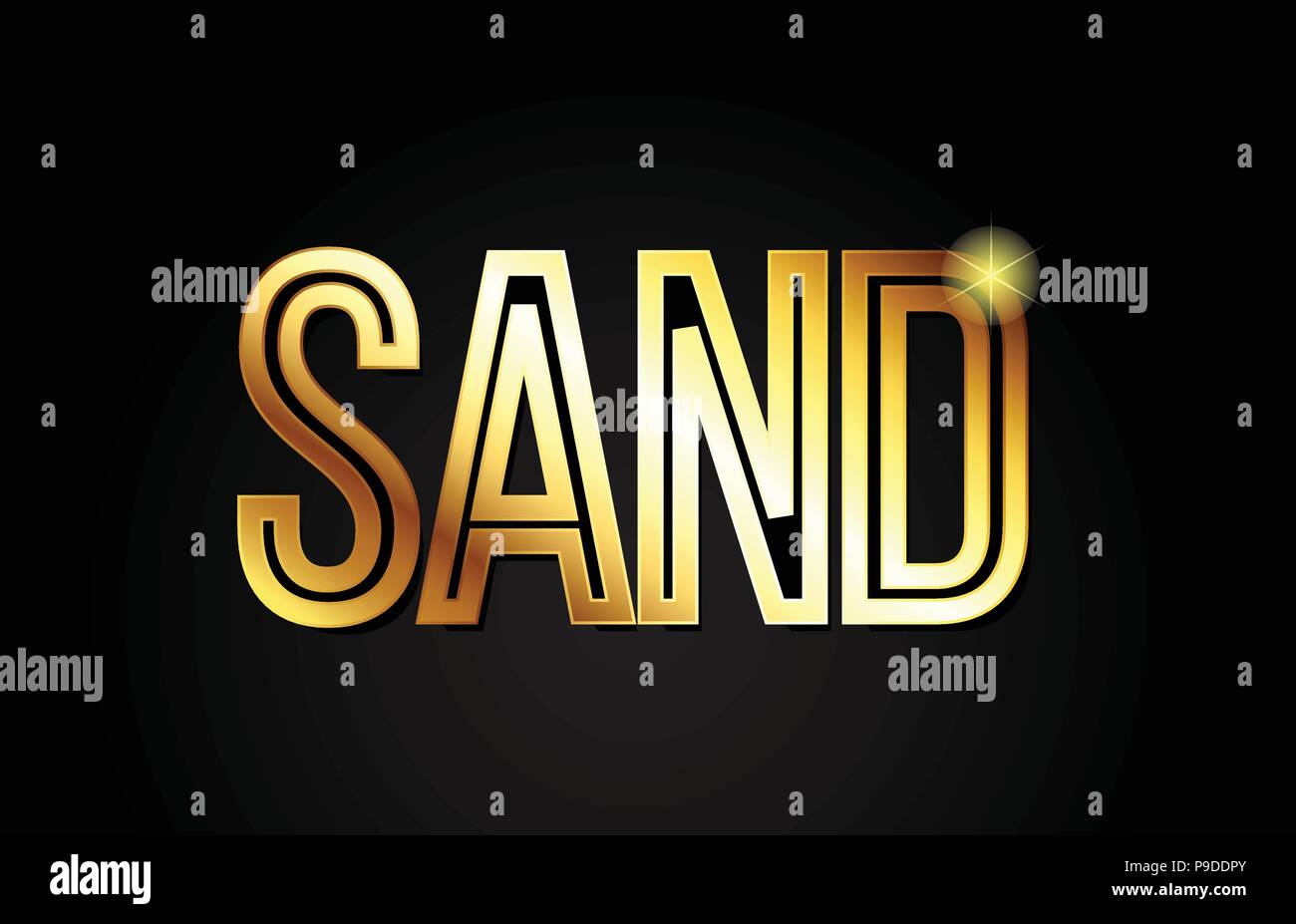 sand word typography design in gold or golden color suitable for logo ...