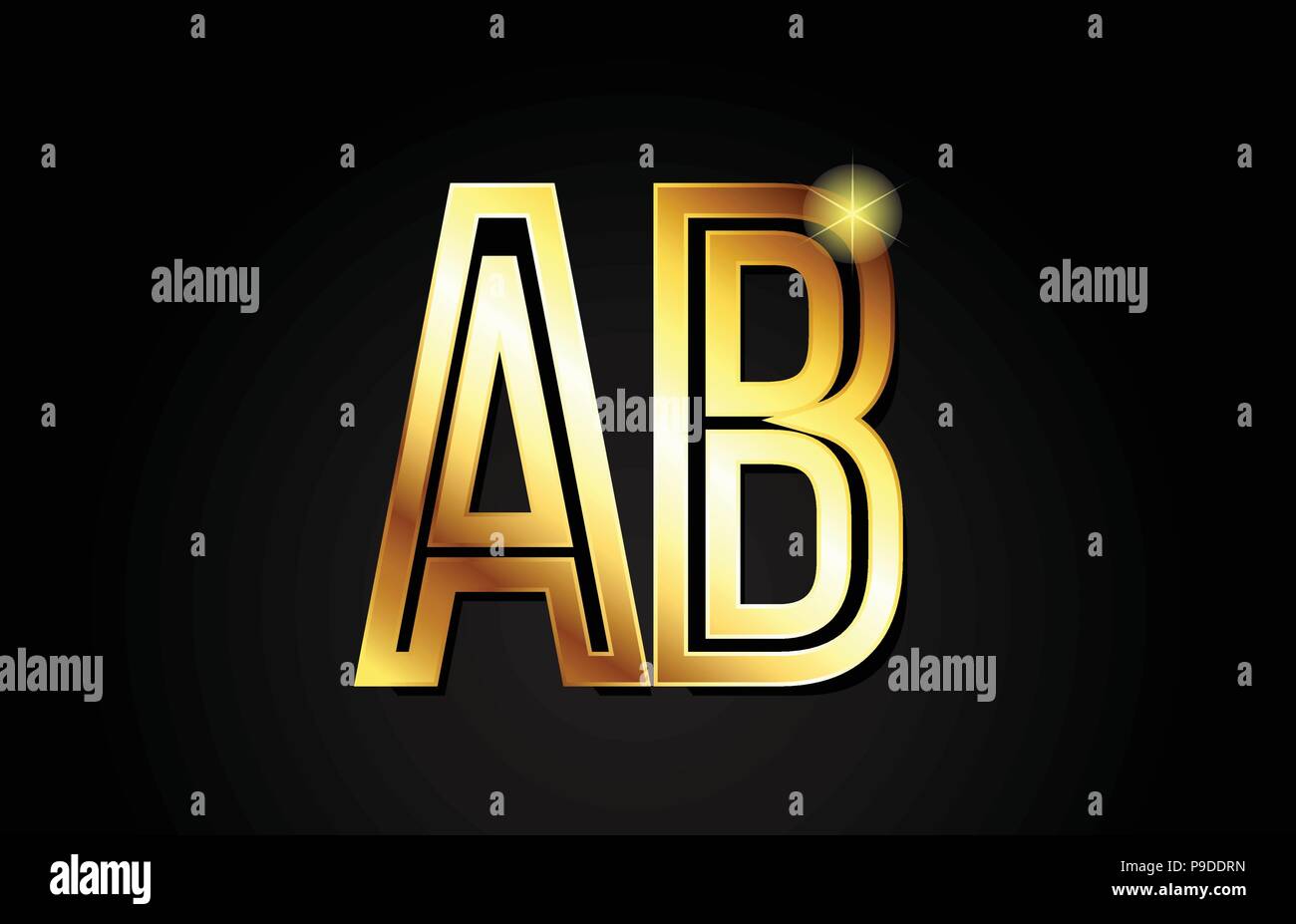 gold alphabet letter ab a b logo combination design suitable for a ...