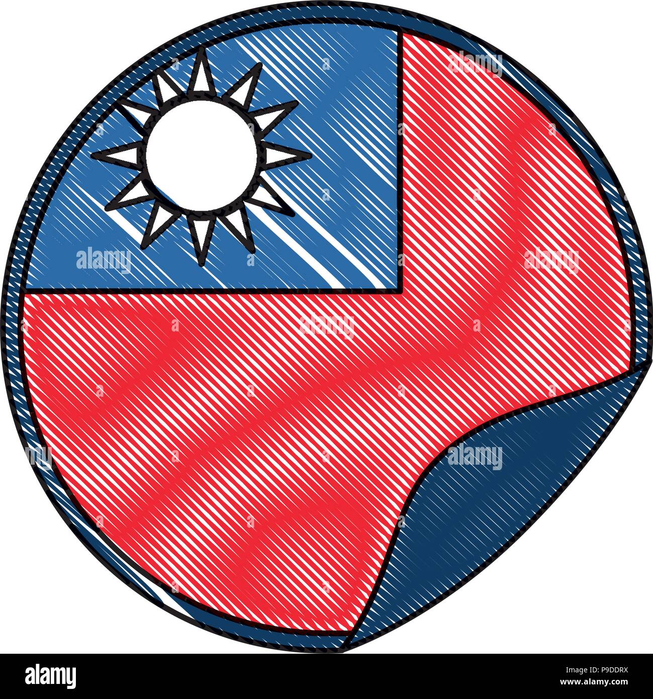 button with Taiwan flag over white background, vector illustration ...