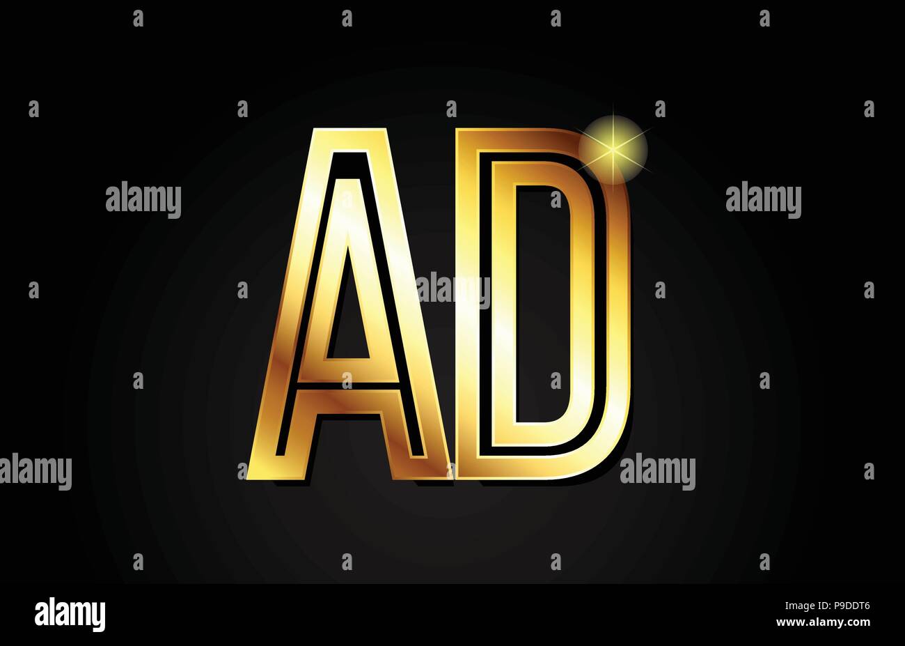 gold alphabet letter ad a d logo combination design suitable for a ...