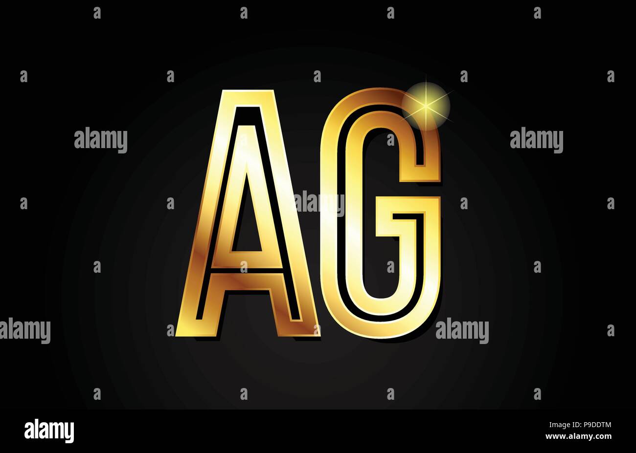 gold alphabet letter ag a g logo combination design suitable for a ...
