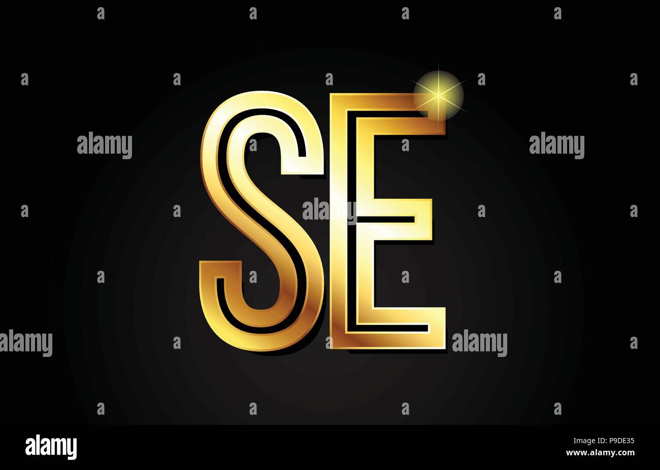gold alphabet letter se s e logo combination design suitable for a ...